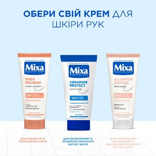 Крем MIXA для сух та дуже сухої шкіри рук Інтенсивне Живлення 100мл ...