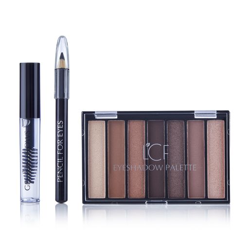 Подарунковий набір для макіяжу LCF Beauty (косметичка + міні палетка ...