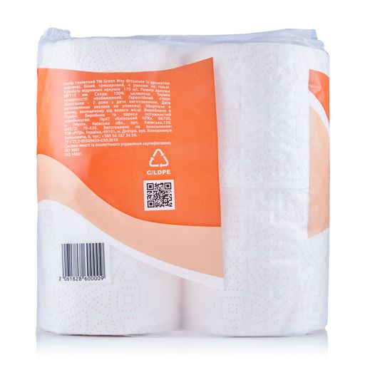 Уцінка! Туалетний папір Green Way Tender Touch з ароматом персика, 3 ...