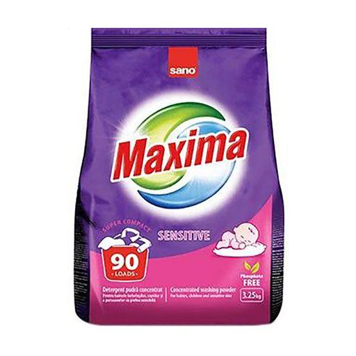 Пральний порошок Sano Maxima Sensitive, 90 циклів прання, 3.25 кг ...