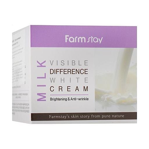 Освітлювальний крем для обличчя FarmStay Visible Difference Milk White ...