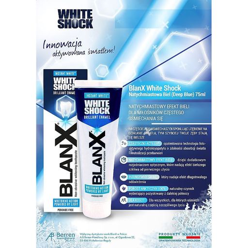 Відбілювальна зубна паста BlanX White Shock Brilliant Enamel Toothpaste ...