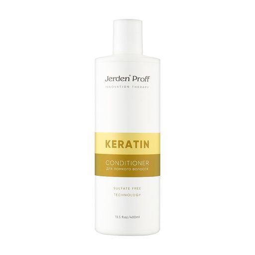 Безсульфатний кондиціонер Jerden Proff Keratin Conditioner для ламкого волосся, з кератином, 400 ...