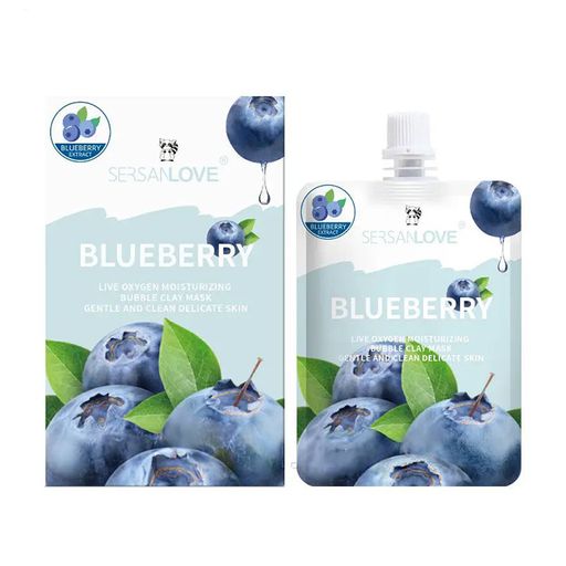Очищувальна бульбашкова киснева маска для обличчя Sersanlove Blueberry ...