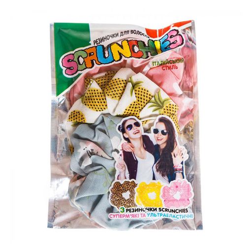 Резиночки для волосся Shokky Bandz Scrunchies Фруктовий коктейль, 3 шт ...