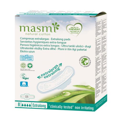 Гігієнічні органічні прокладки Masmi Extra Long, для рясних виділень ...