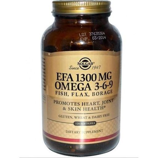 Омега 3-6-9 Solgar EFA Omega 3-6-9 1300 mg 120 Softgels SOL-02028 ...