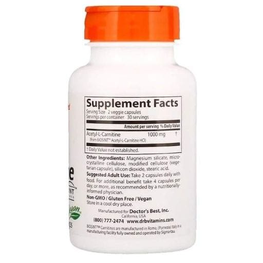 Комплекс Ацетил/Карнітін Doctor's Best Acetyl-L-Carnitine with Biosint ...