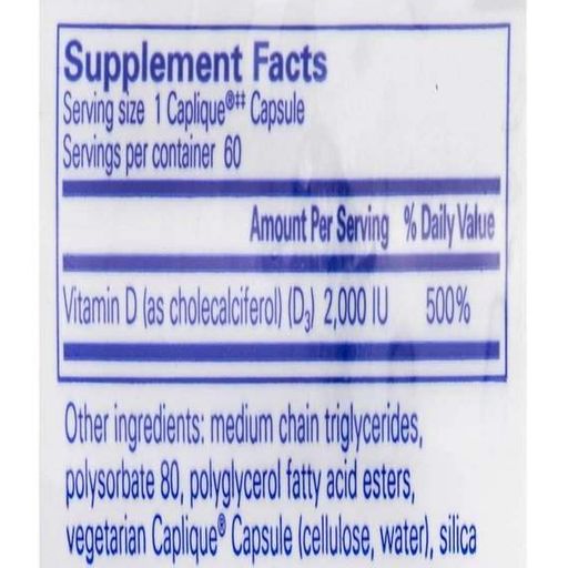Вітамін D Pure Encapsulations Vitamin D3 VESIsorb 60 Caps PE-01396 ...
