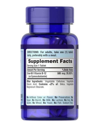 Вітамін Б12 Puritan's Pride Vitamin B-12 500 mcg 100 Tabs (862960) — купити на EVA.UA — ціна 271 грн