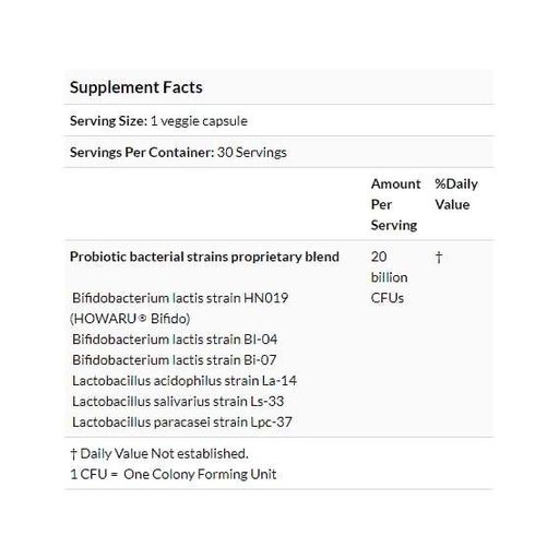 Пробіотик Doctor's Best Digestive Probiotic with Howaru, 20 Billion CFU ...