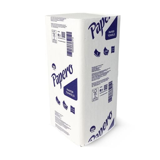 Паперові рушники Papero Paper Towels V-подібні, білі, 2-шарові, 21*22 ...