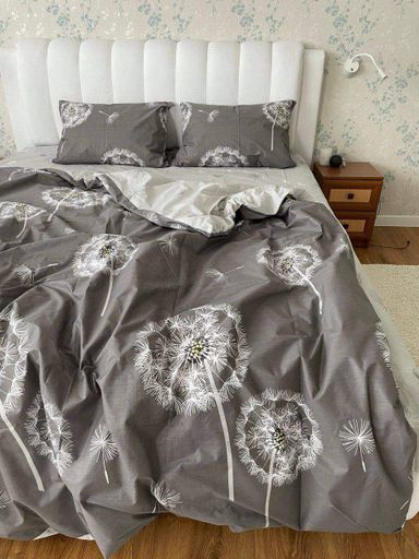 Комплект постільної білизни Sweet Dream Одуванчик 150 х 215 см сімейний сірий 881801 — купити