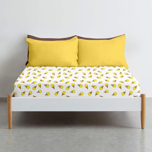 Простирадло на резинці в дитяче ліжечко 60х120 ICECREAM YELLOW COSAS ...