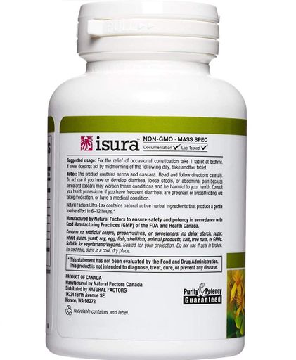 Комплекс для травлення Natural Factors Ultra-Lax, Herbal Formula 90 ...