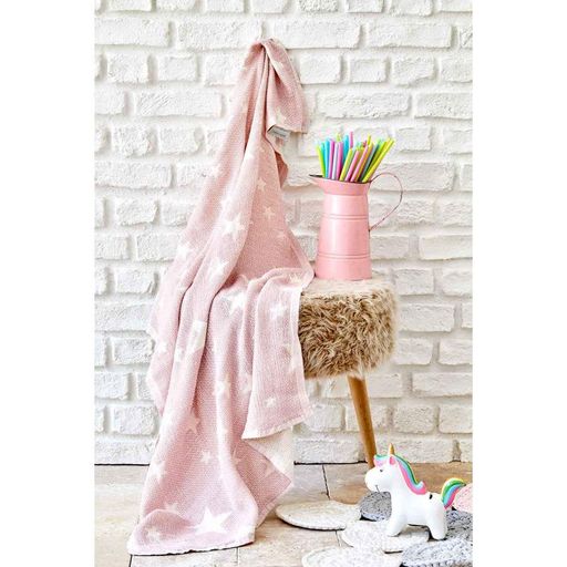 Детское покрывало пике Karaca Home Baby star pembe розовый 80*120 ...