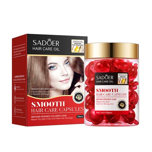 Капсули для блиску та гладкості волосся Sadoer Argan Oil Rose Smooth Hair Care Capsules з ...
