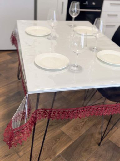 Силіконова скатертина з Бордовим мереживом 7см 250х110 см 110 112 965178 — купити на Eva