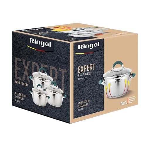 Набір посуду Ringel Expert (каструля, 1.6 л + каструля, 2.5 л + каструля, 3.5 л) (RG-6010 ...